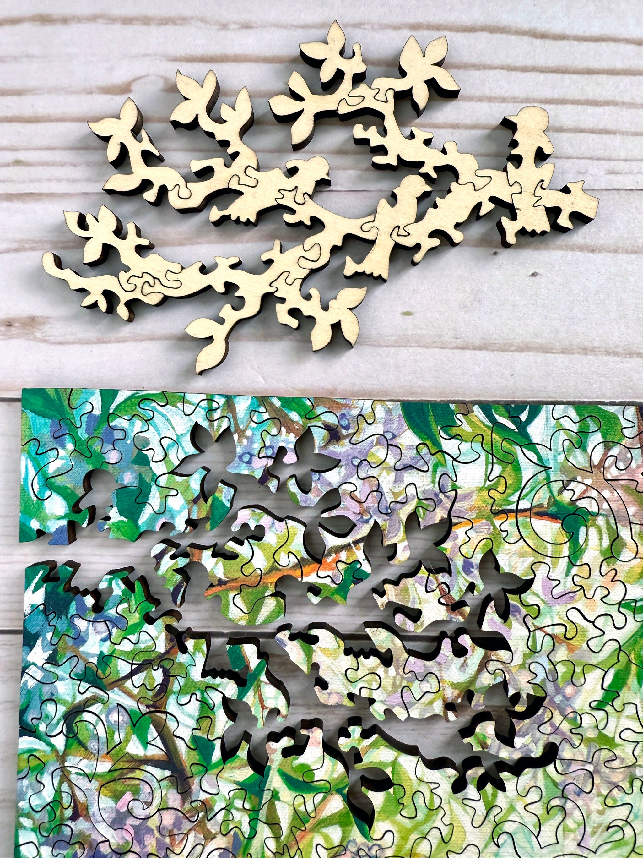 Lilac Daydream Flower Puzzle for Adults | Medium Wooden Jigsaw ...
